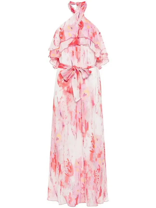 MSGM Floral-print Maxi Dress - Pink