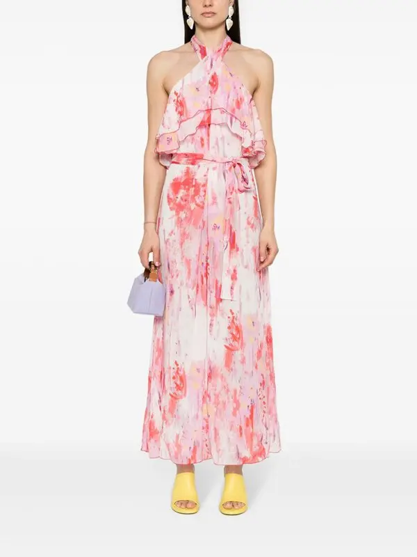 MSGM Floral-print Maxi Dress - Pink