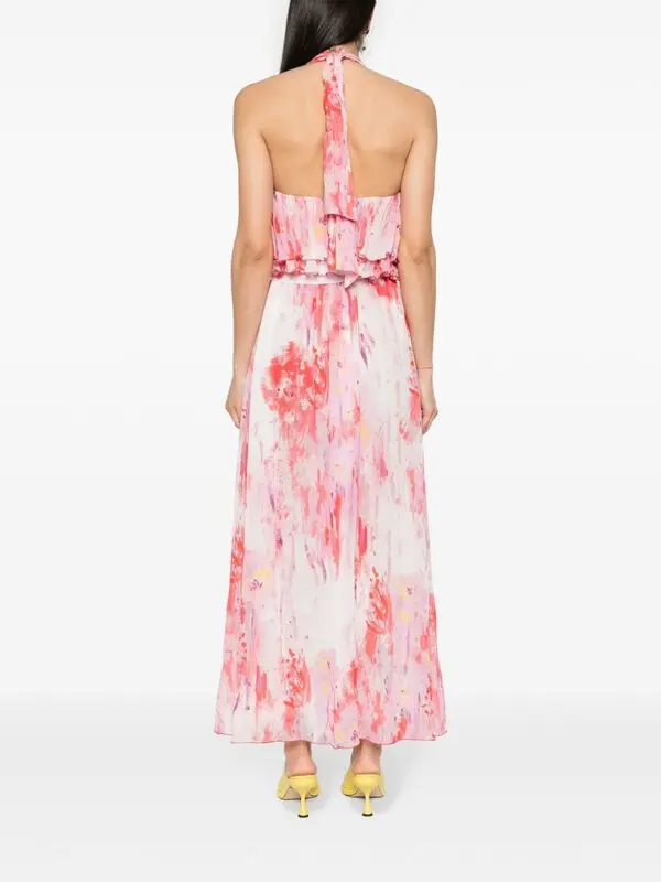 MSGM Floral-print Maxi Dress - Pink