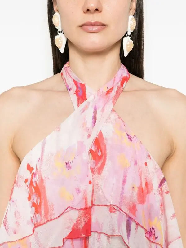 MSGM Floral-print Maxi Dress - Pink