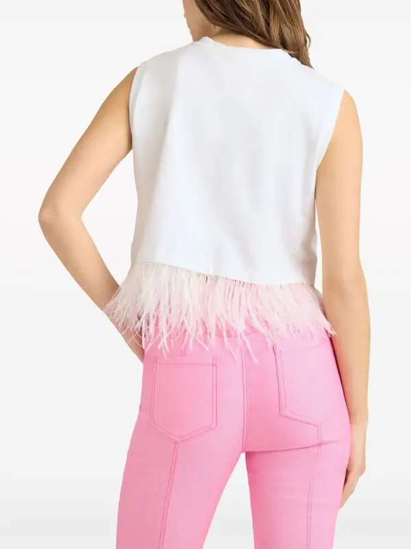 Cinq À Sept Feather-trim Tank Top - White
