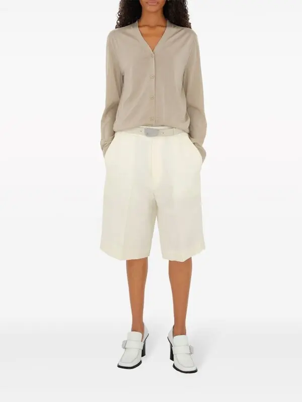 Burberry V-neck Wool Cardigan - Neutrals