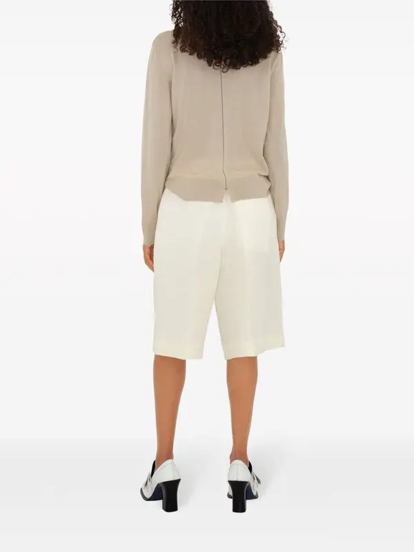 Burberry V-neck Wool Cardigan - Neutrals