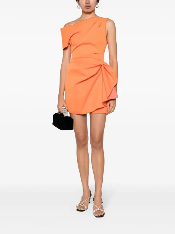 Acler Eddington Draped Mini Dress - Orange | Editorialist