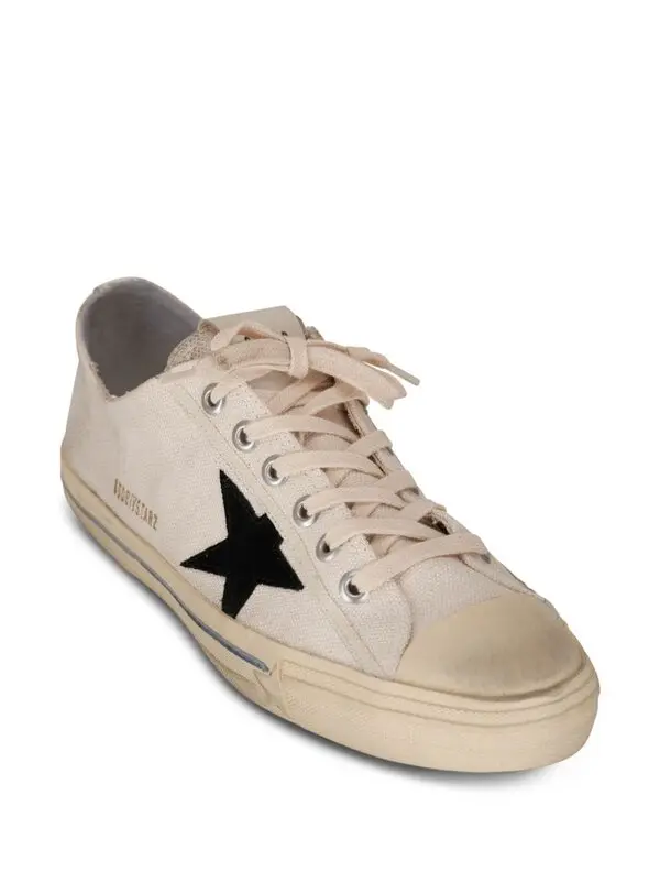 GOLDEN GOOSE V-star Distressed Sneakers - White