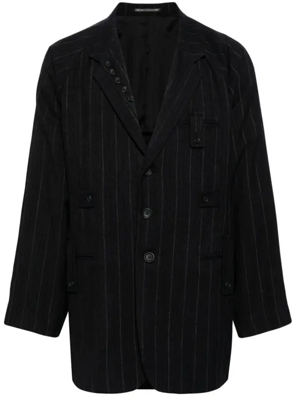 Yohji Yamamoto Pinstriped Single-breasted Blazer