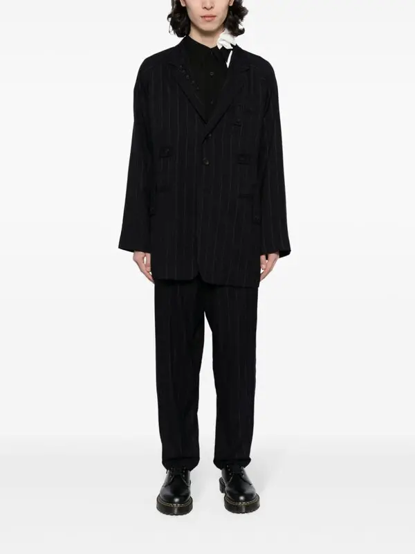 Yohji Yamamoto Pinstriped Single-breasted Blazer