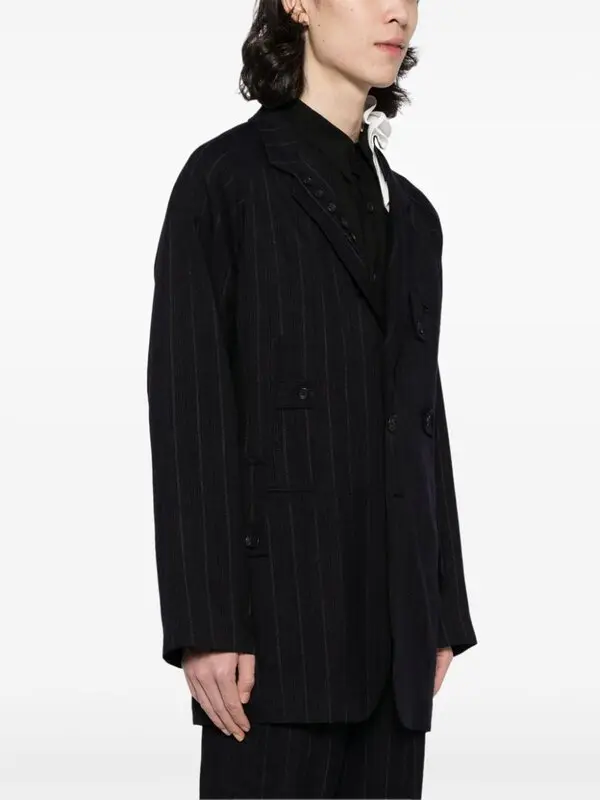 Yohji Yamamoto Pinstriped Single-breasted Blazer