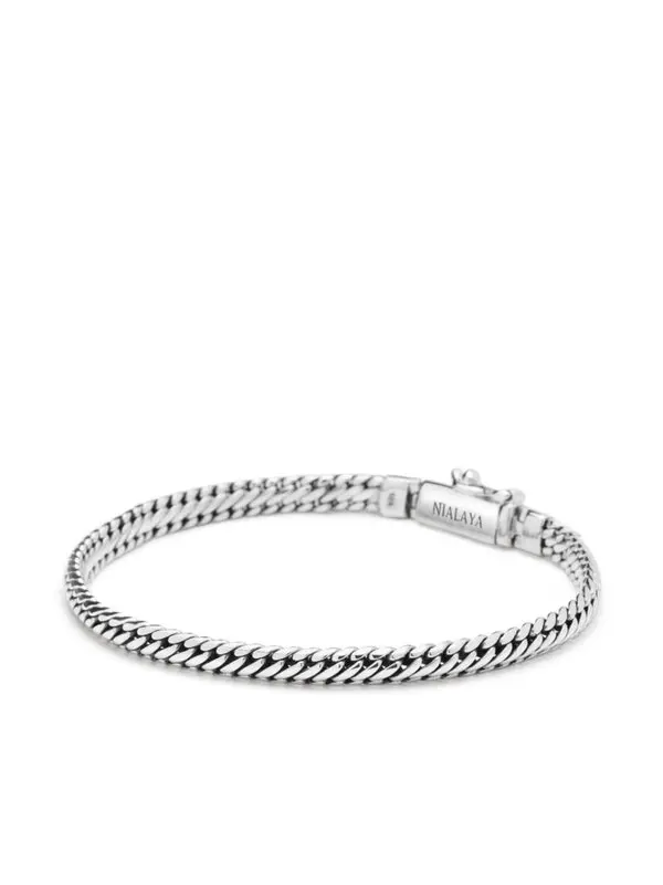 NIALAYA JEWELRY Logo-engraved Chain Bracelet - Silver