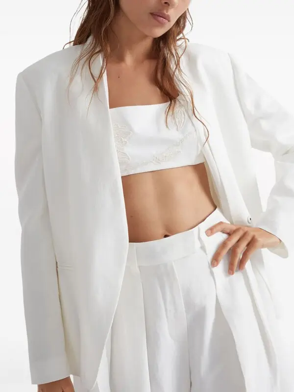 Brunello Cucinelli Cropped Top With Floral Embroidery
