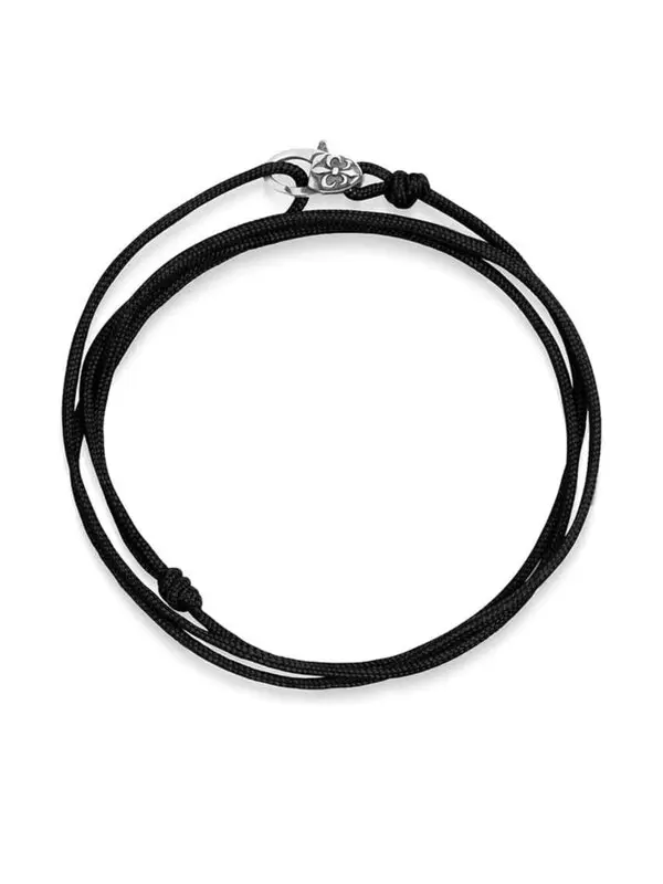 NIALAYA JEWELRY Fleur-de-lis Cord Bracelet - Black