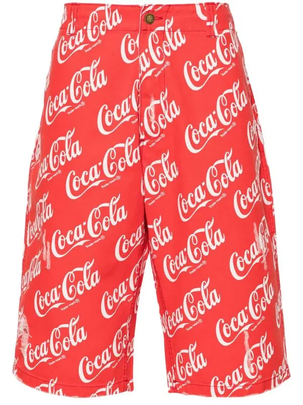 ERL Coca-cola Print Shorts - Red