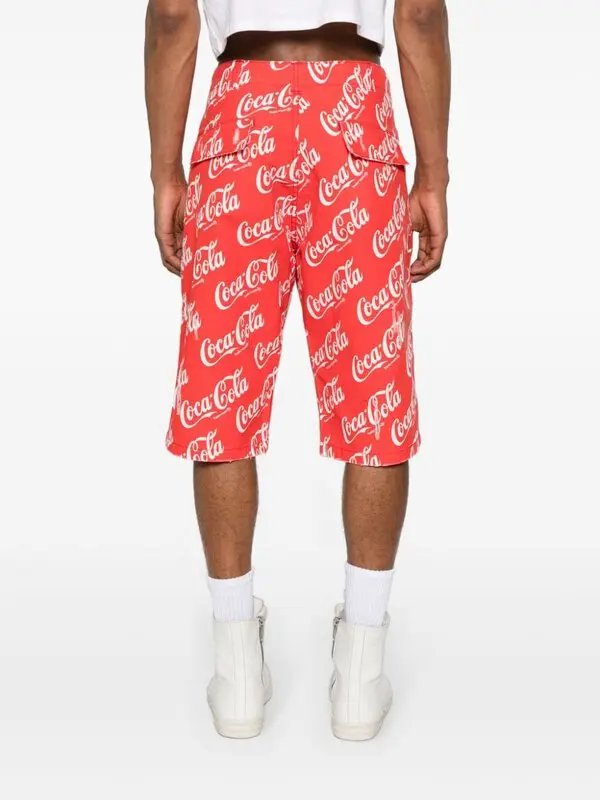 ERL Coca-cola Print Shorts - Red