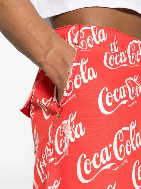 ERL Coca-cola Print Shorts - Red