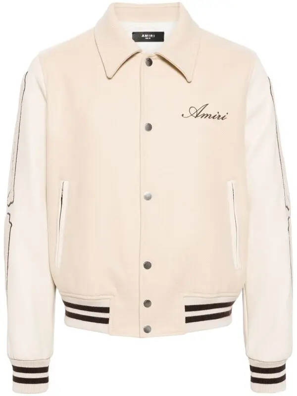 Amiri Bones Appliqué-detail Varsity Jacket