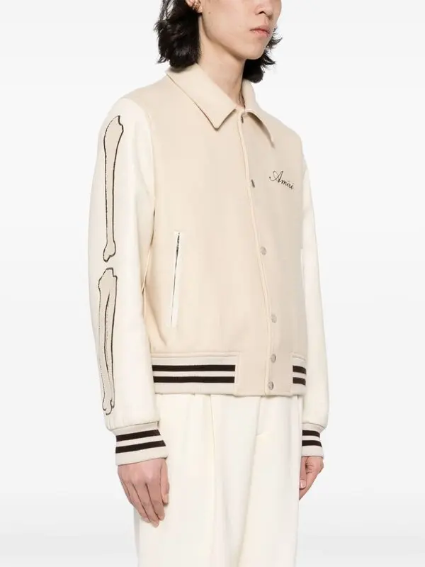Amiri Bones Appliqué-detail Varsity Jacket