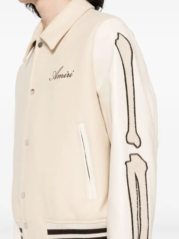 Amiri Bones Appliqué-detail Varsity Jacket