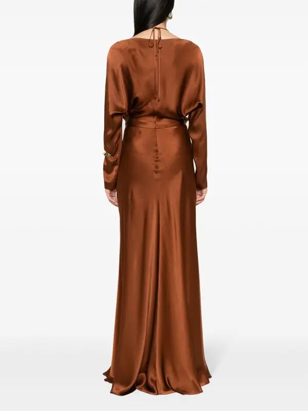 Alberta Ferretti Cut-out Satin Midi Dress