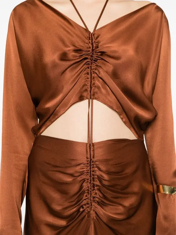 Alberta Ferretti Cut-out Satin Midi Dress