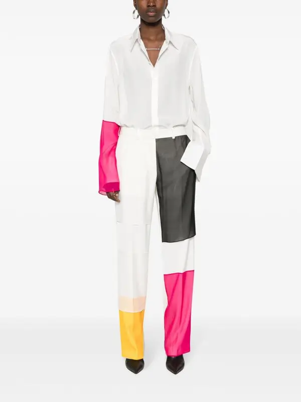 Helmut Lang Patchwork Silk Shirt