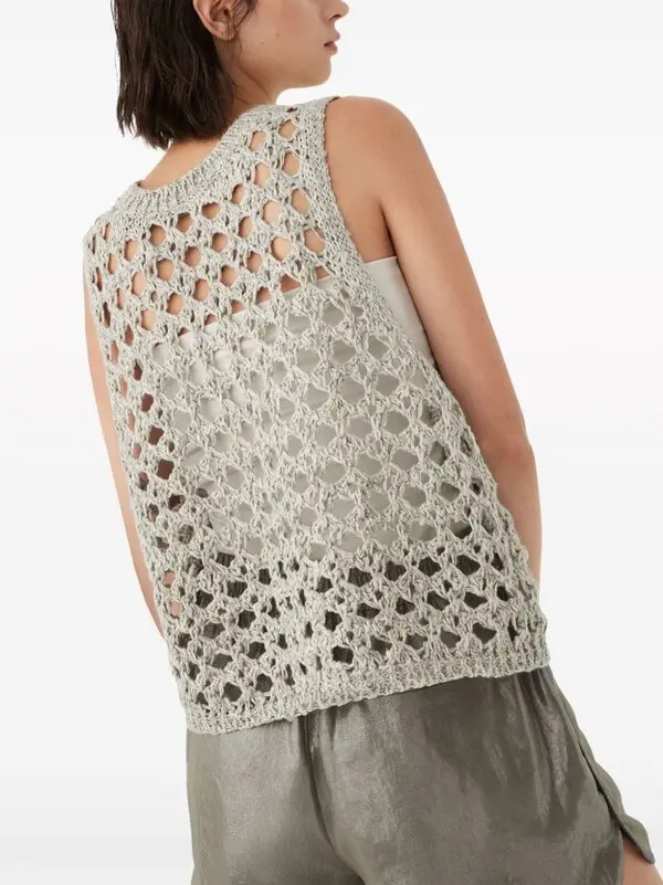 Brunello Cucinelli Open-knit Sleeveless Vest