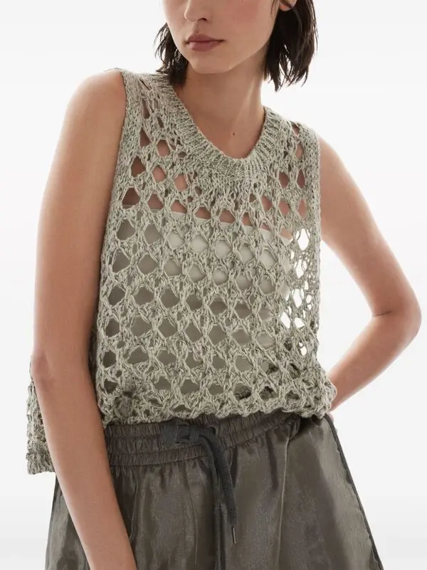 Brunello Cucinelli Open-knit Sleeveless Vest