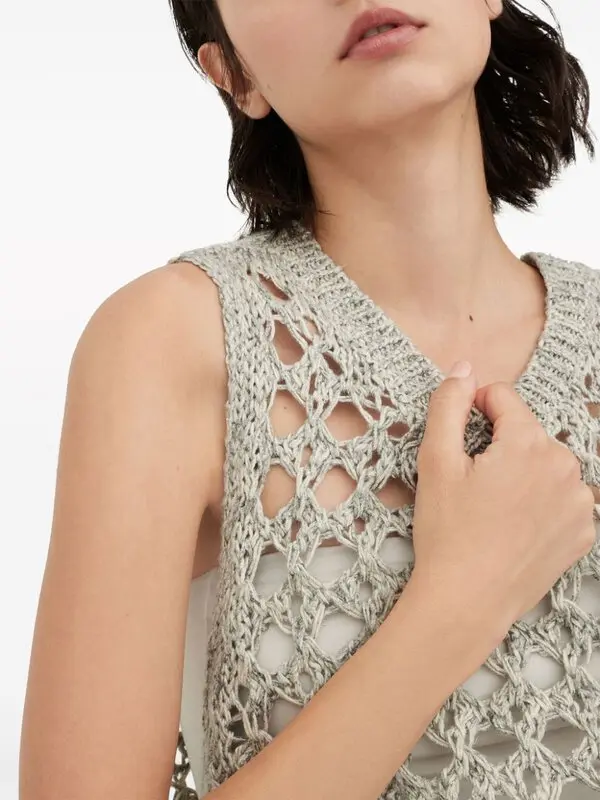 Brunello Cucinelli Open-knit Sleeveless Vest