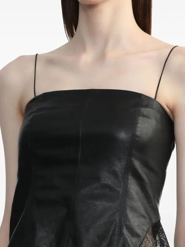 Helmut Lang Sheer Panelled Leather Top