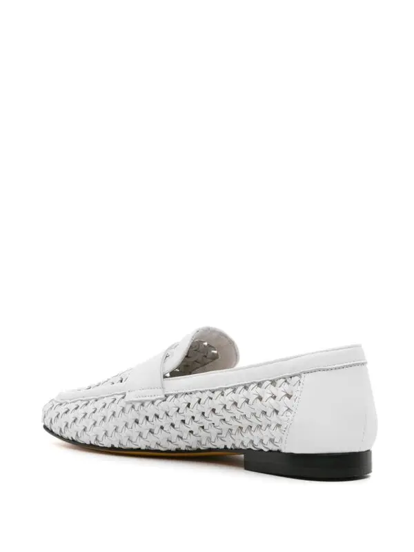 DOUCAL'S Interwoven Leather Loafers - White
