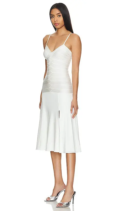 herve leger white dress Rayon Size M Carmen Cap Sleeve Bandage Bodycon wedding celebration Herve Leger | Dresses |