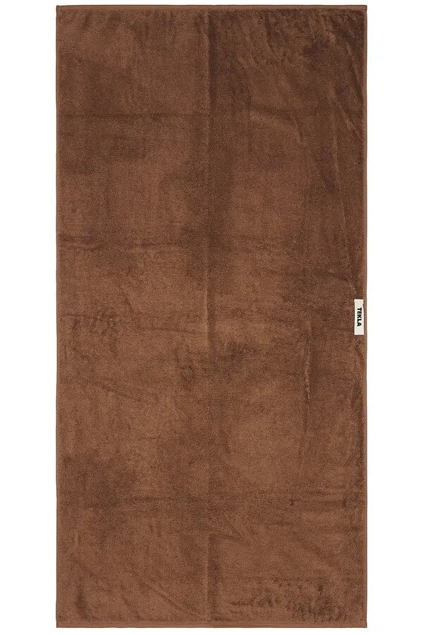 TEKLA Solid Bath Towel In Brown - Kodiak Brown