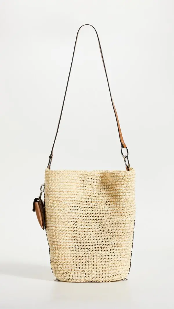 Proenza Schouler White Label Raffia Bucket Bag In Ivory - 50% Off