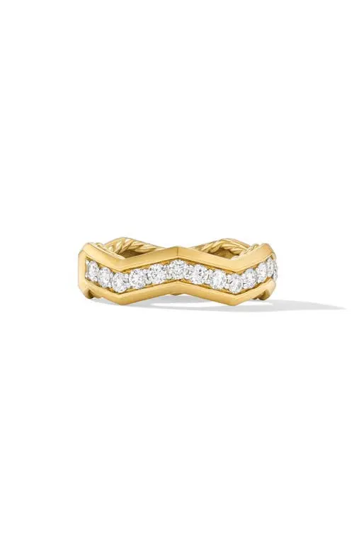 David Yurman Stax Pavé Diamond Ring - 18k Yellow Gold
