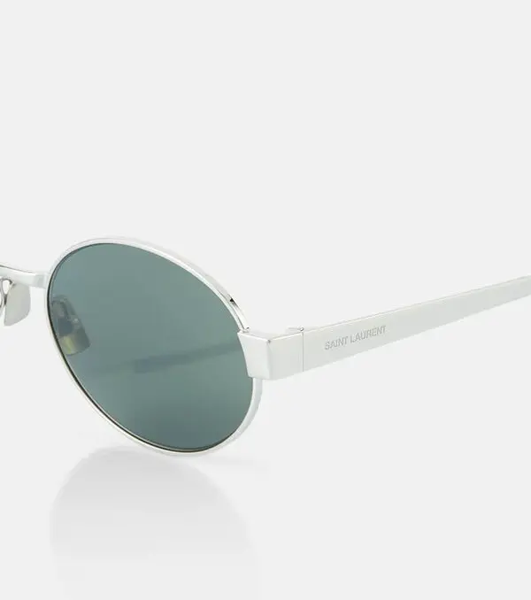 Saint Laurent Sl692 Oval Sunglasses - Silver | Editorialist display picture 1