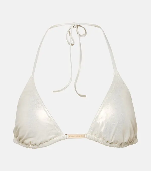 Melissa Odabash Andorra Metallic Triangle Bikini Top - Gold
