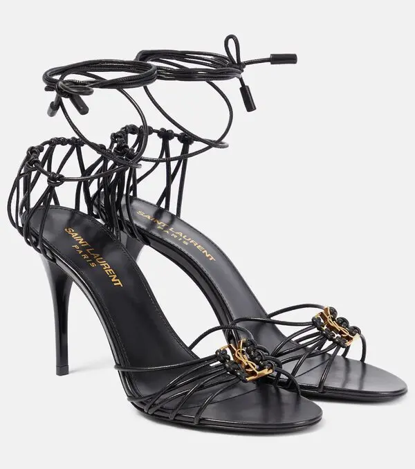 Saint Laurent Babylone 90 Leather Sandals - Black
