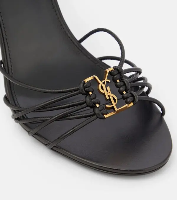 Saint Laurent Babylone 90 Leather Sandals - Black