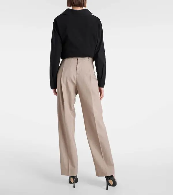 Victoria Beckham Virgin Wool Straight Trousers