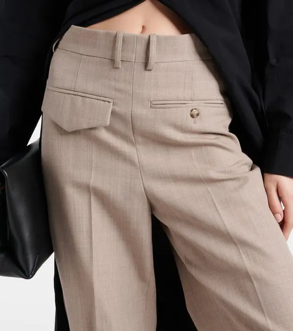 Victoria Beckham Virgin Wool Straight Trousers