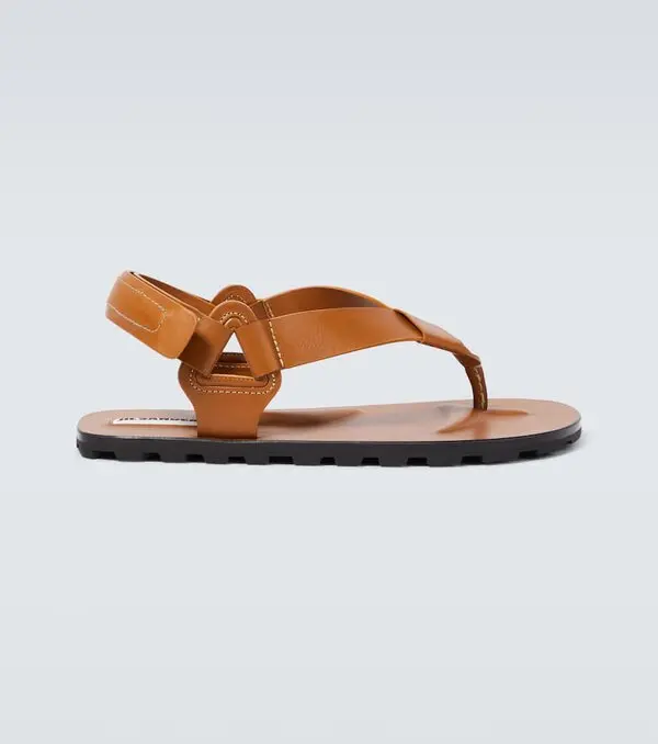 JIL SANDER Leather Sandals - Brown