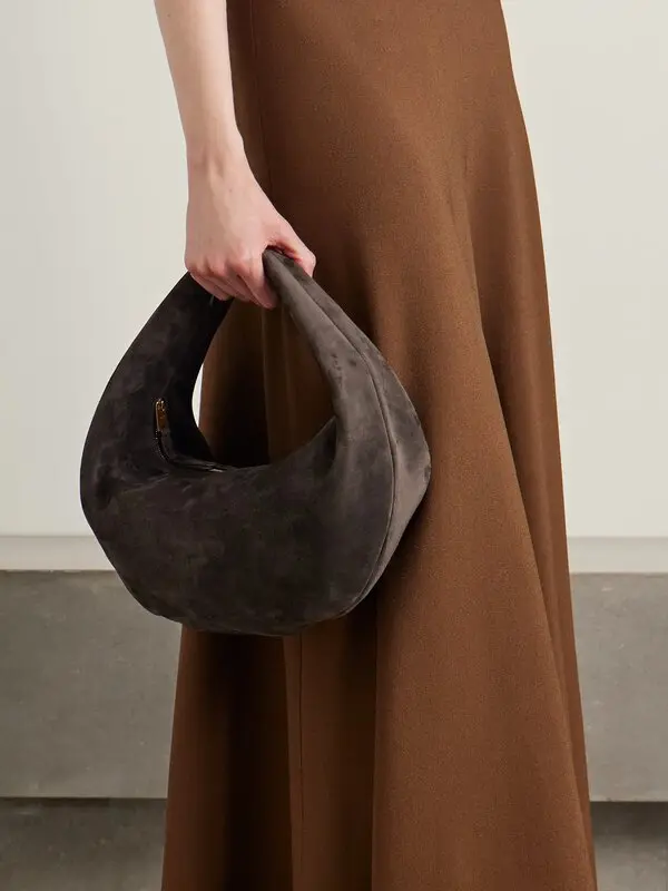 Khaite Olivia Suede Tote - Brown