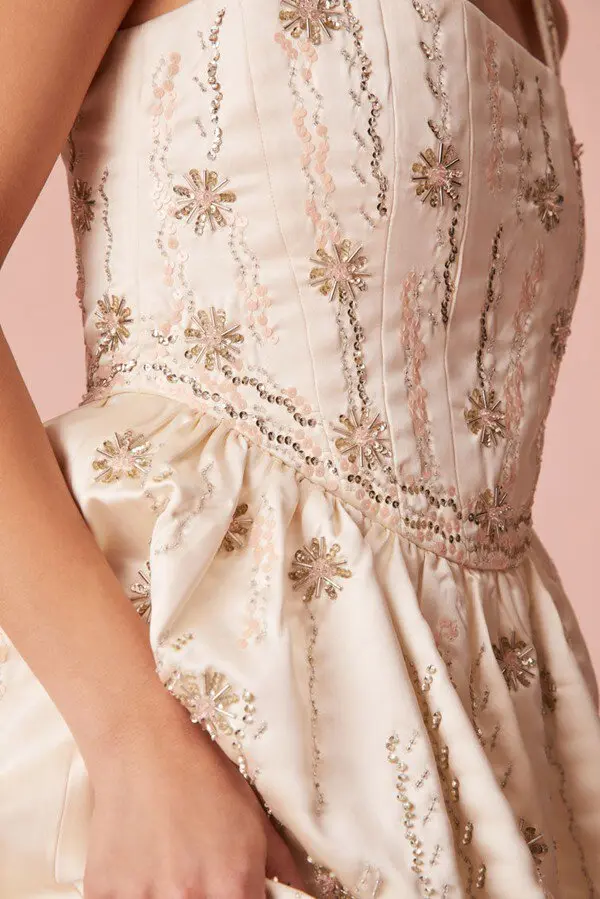 Loveshackfancy Brookhaven Bodice Bubble Luxe Dress In Neutral - 25% Off |  Editorialist