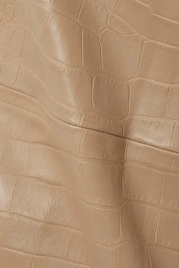 Sprwmn Strapless Croc-effect Leather Dress