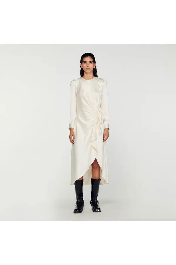 ruffled satin effect dress AKIRA Ariana Satin Ruffled Mini Dress