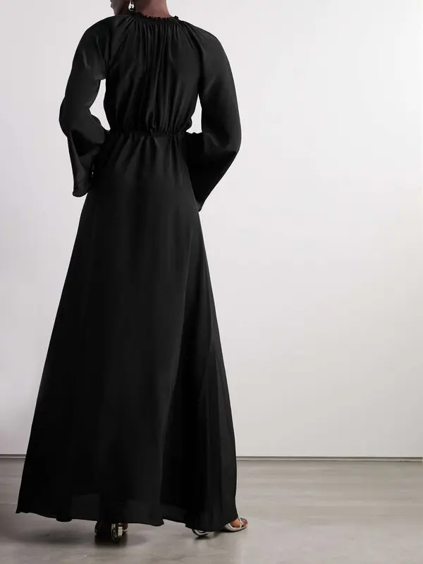 Dodo Bar Or Ala Belted Silk Crepe De Chine Maxi Dress