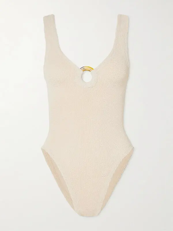 Hunza G Celine Seersucker One Piece Swimsuit - Pink