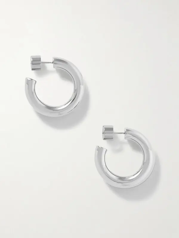 JENNIFER FISHER Natasha Huggies Hoop Earrings - Silver