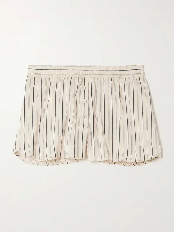 Stella McCartney Net Sustain Striped Silk-blend Shorts