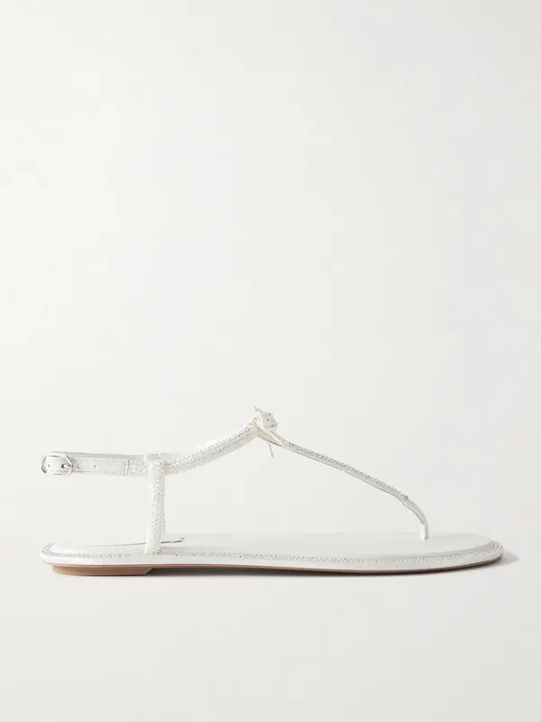 Rene Caovilla Caterina Leather Sandals - White