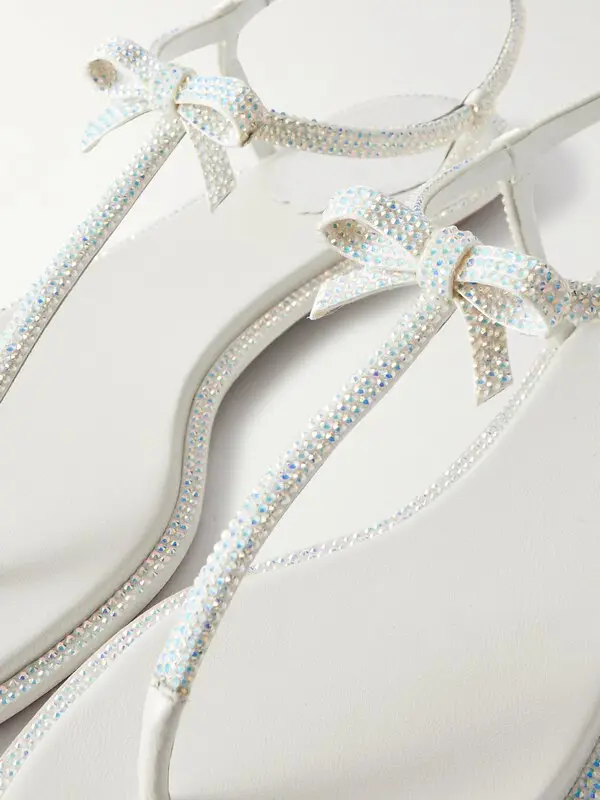 Rene Caovilla Caterina Leather Sandals - White